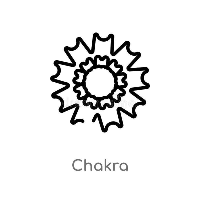 Outline Chakra Vector Icon. Isolated Black Simple Line Element ...