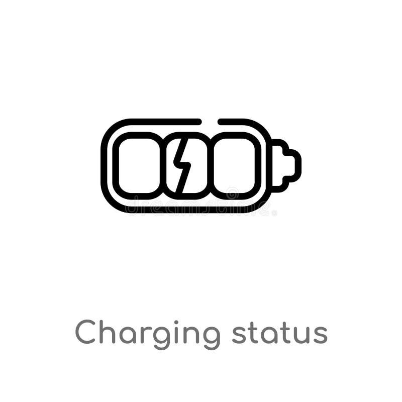 Outline Charging Status Vector Icon. Isolated Black Simple Line Element ...