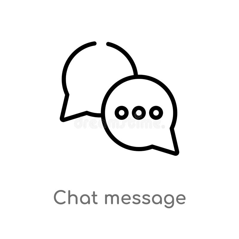 Outline Chat Box Vector Icon. Isolated Black Simple Line Element ...