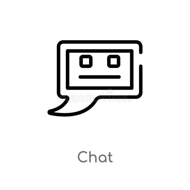 Outline Chat Box Vector Icon. Isolated Black Simple Line Element ...