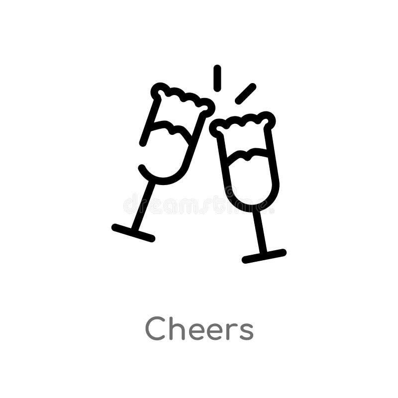 Outline Cheers Vector Icon. Isolated Black Simple Line Element ...