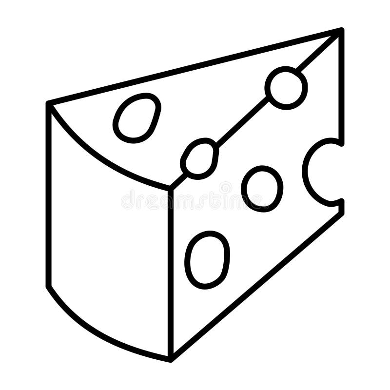 Outline Cheese Vector Icon. Isolated Black Simple Line Element ...