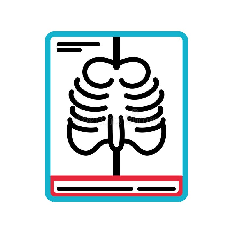 Outline of a Chest X-ray Medical Icon Vector Stock Vector ...