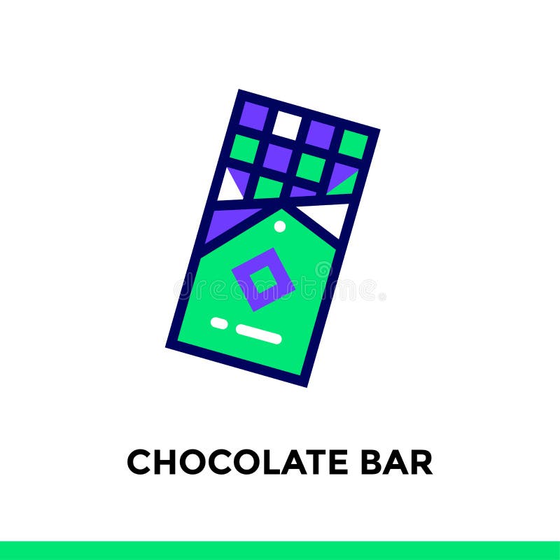 Outline CHOCOLATE BAR Icon. Vector Pictogram Suitable for Print ...