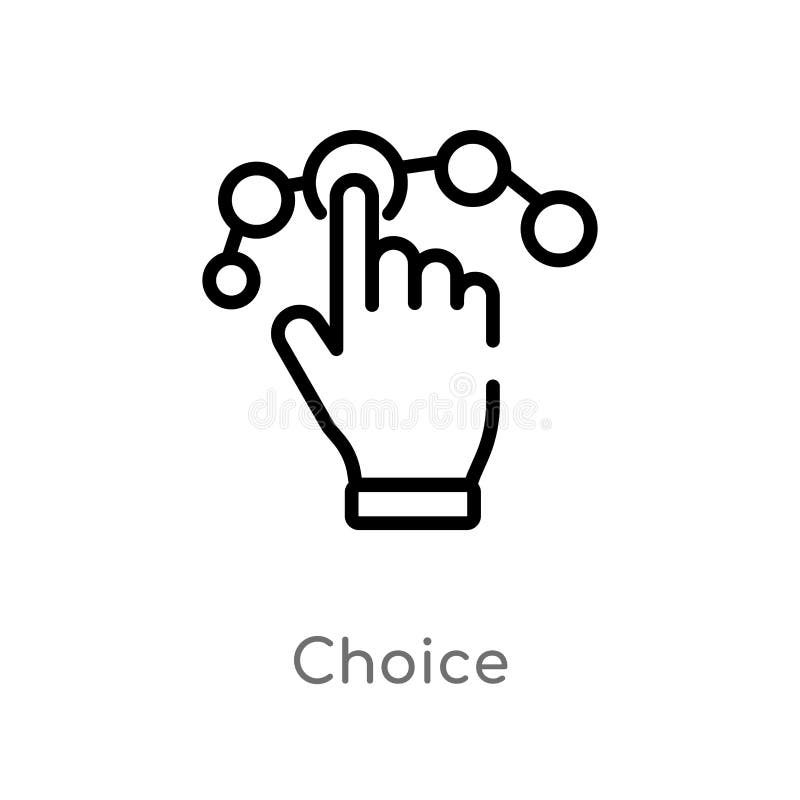Outline Choice Vector Icon. Isolated Black Simple Line Element ...