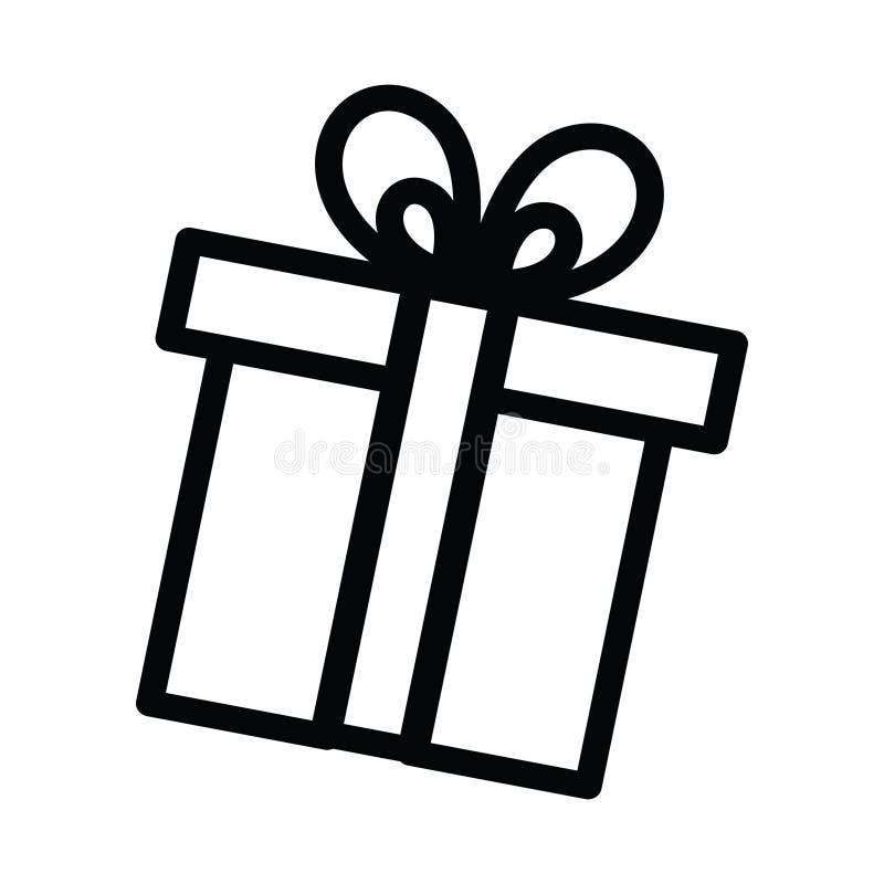 Outline of a Christmas Present Icon Vector Stock Vector - Illustration ...
