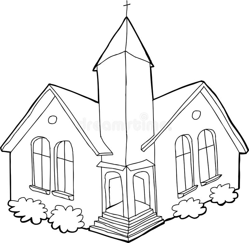 Outline of Church stock vector. Illustration of avatar - 45442337
