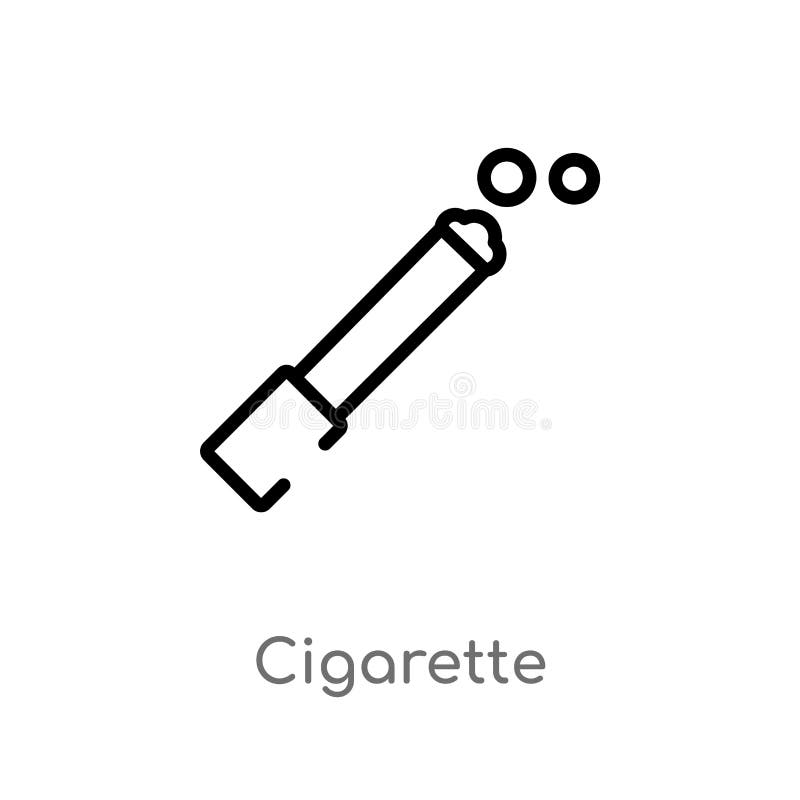 Outline Cigarette Vector Icon. Isolated Black Simple Line Element ...