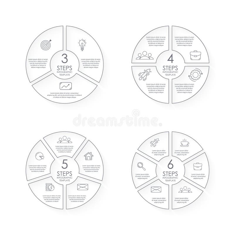 Outline Circle Infographic Template For Round Diagram Graph Web