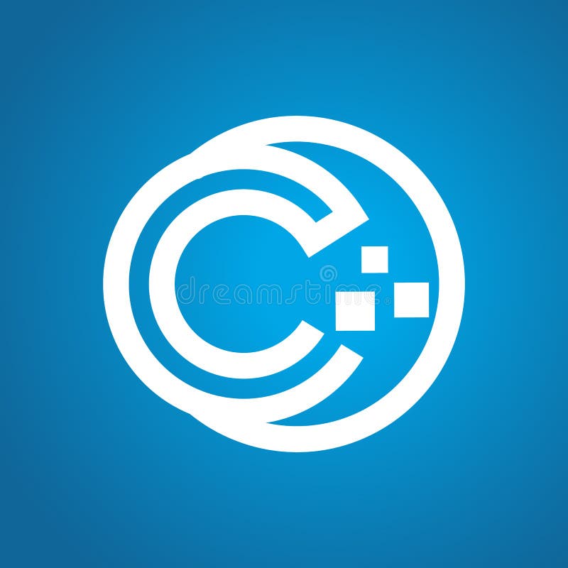 Outline Circle Letter C Technology Design Symbol Stock Vector ...