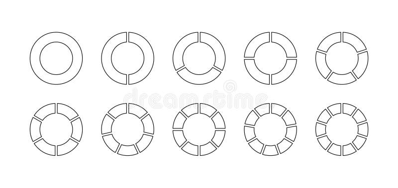Outline Circle Section Template. Circular Structure Chart. Set Schemes ...