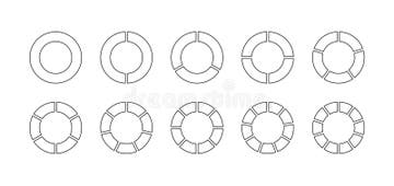 Outline Circle Section Template. Circular Structure Chart. Set Schemes ...