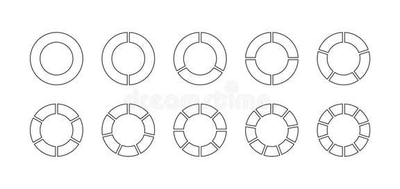 Outline Circle Section Template. Circular Structure Chart. Set Schemes ...