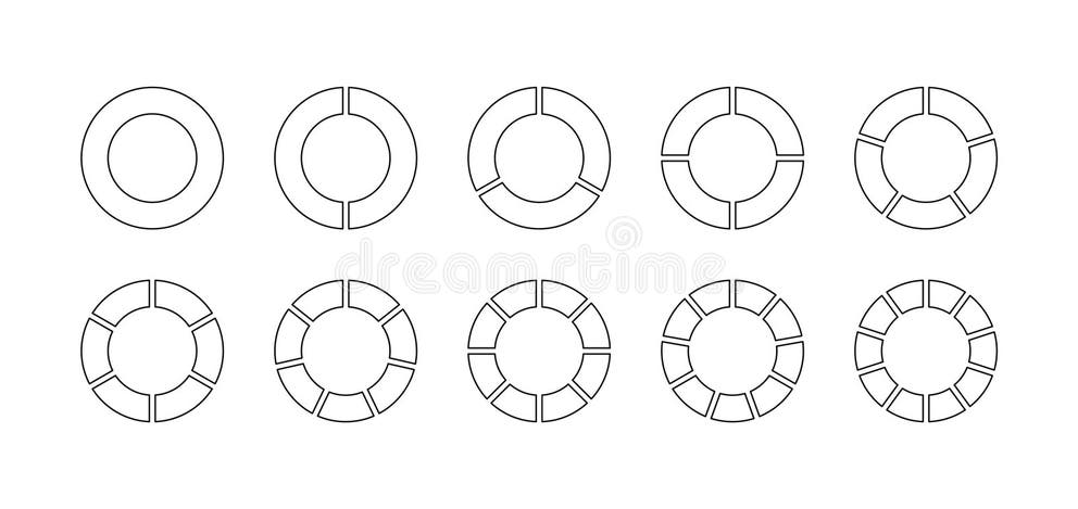 Outline Circle Section Template. Circular Structure Chart. Set Schemes ...