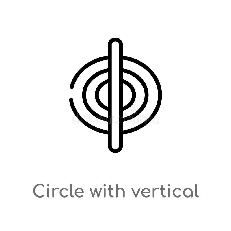 Outline Circle with Vertical Line Vector Icon. Isolated Black Simple ... Outline Circle with Vertical Line Vector Icon. Isolated Black Simple ...
