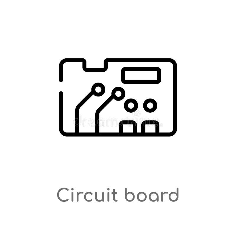 Outline Circuit Vector Icon. Isolated Black Simple Line Element ...