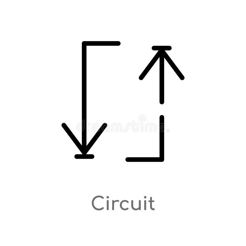 Outline Circuit Vector Icon. Isolated Black Simple Line Element ...