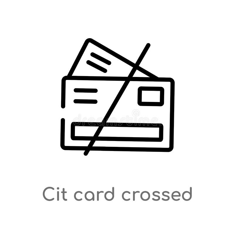 Card with Crossed Out Credit Card. Credit Card Icon. Black Crossed Out ...