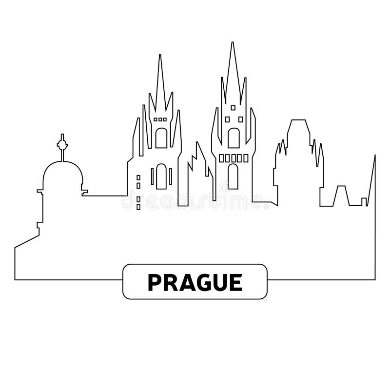 Cityscape of Prague stock vector. Illustration of modern - 107504811