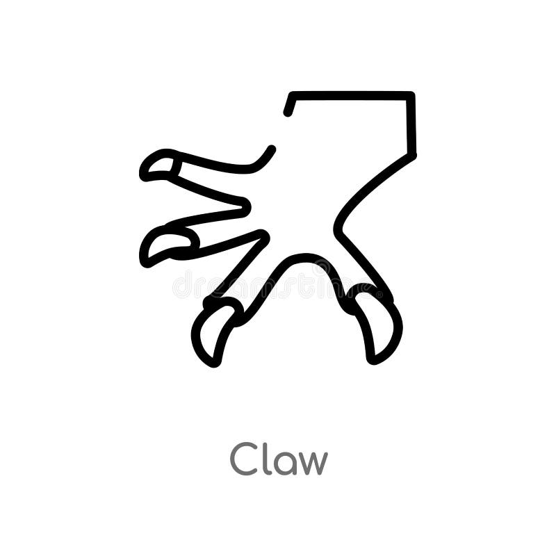 Outline Claw Vector Icon. Isolated Black Simple Line Element ...