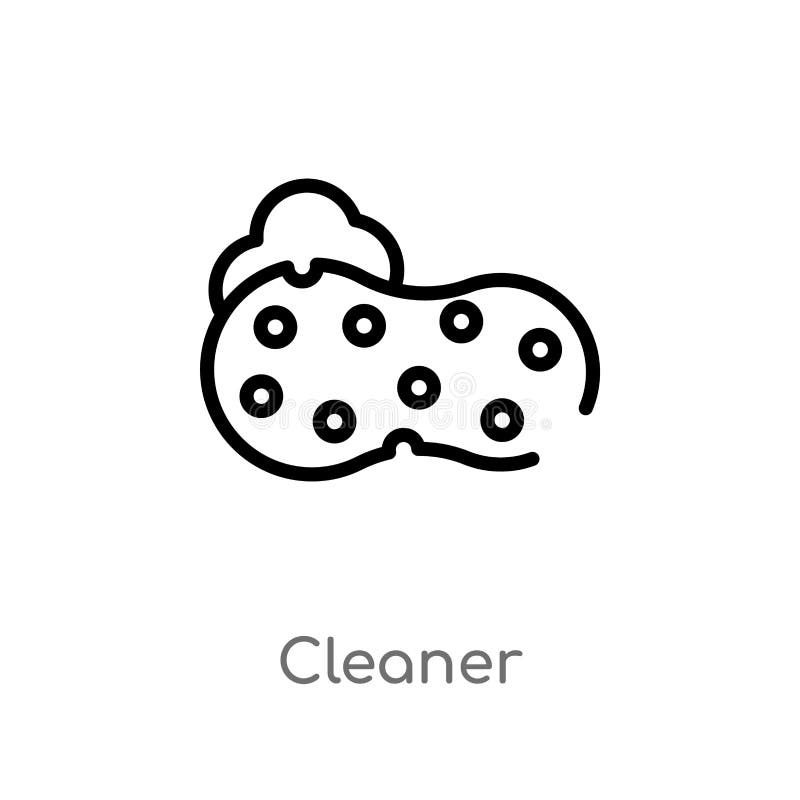 Outline Cleaner Vector Icon. Isolated Black Simple Line Element ...