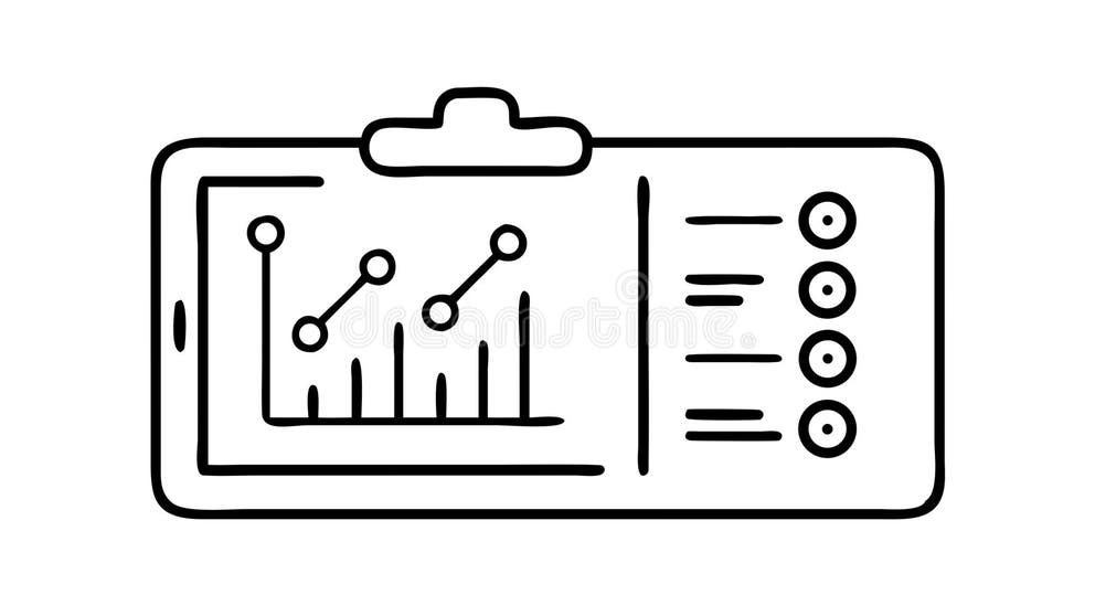 Outline Clipboard with Chart, Representing Data Analysis Business Report , Vector Design ...