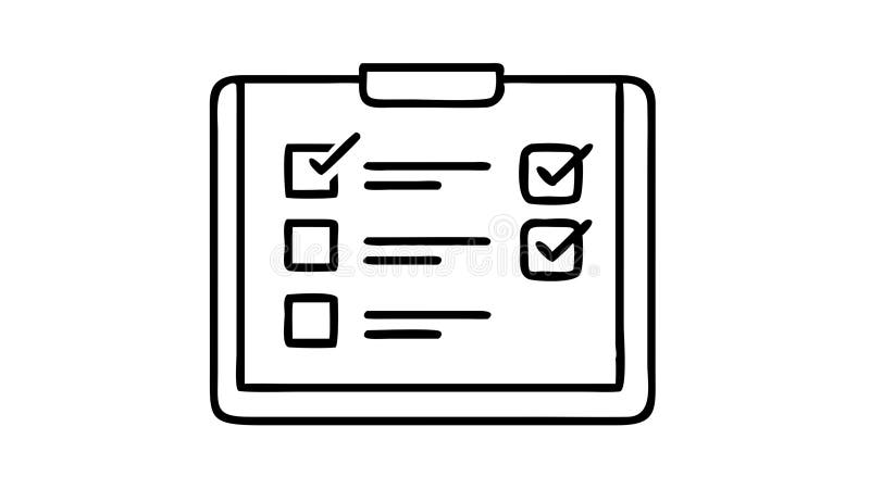 Outline Clipboard with Checkboxes, Representing List Options Survey Form , Vector Design ...