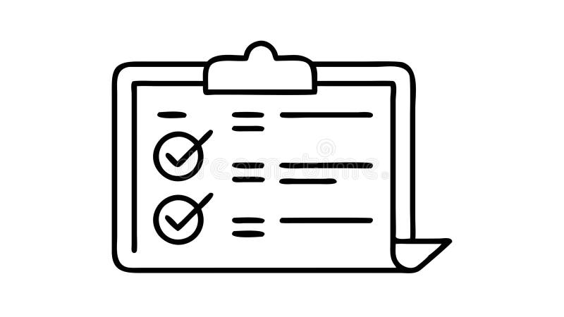 Outline Clipboard with Checkmarks, Representing Task List Completion , Vector Design Generative ...