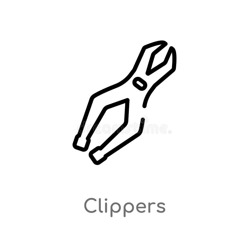 Outline Clippers Vector Icon. Isolated Black Simple Line Element ...