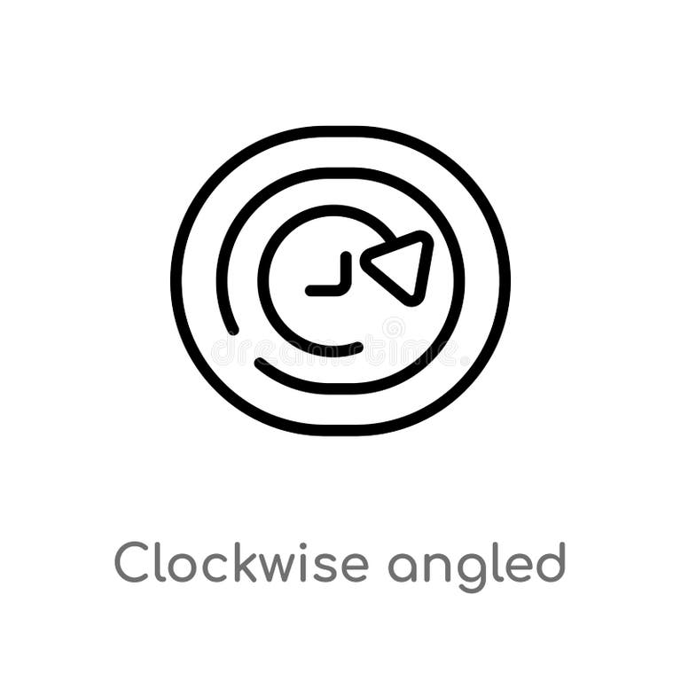 Outline Clockwise Angled Arrows Vector Icon. Isolated Black Simple Line ...