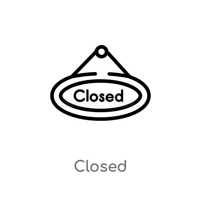 Outline Closed Vector Icon. Isolated Black Simple Line Element ...