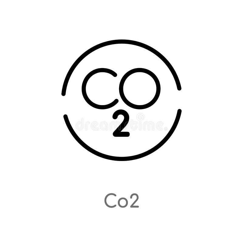 Outline Co2 Vector Icon. Isolated Black Simple Line Element ...