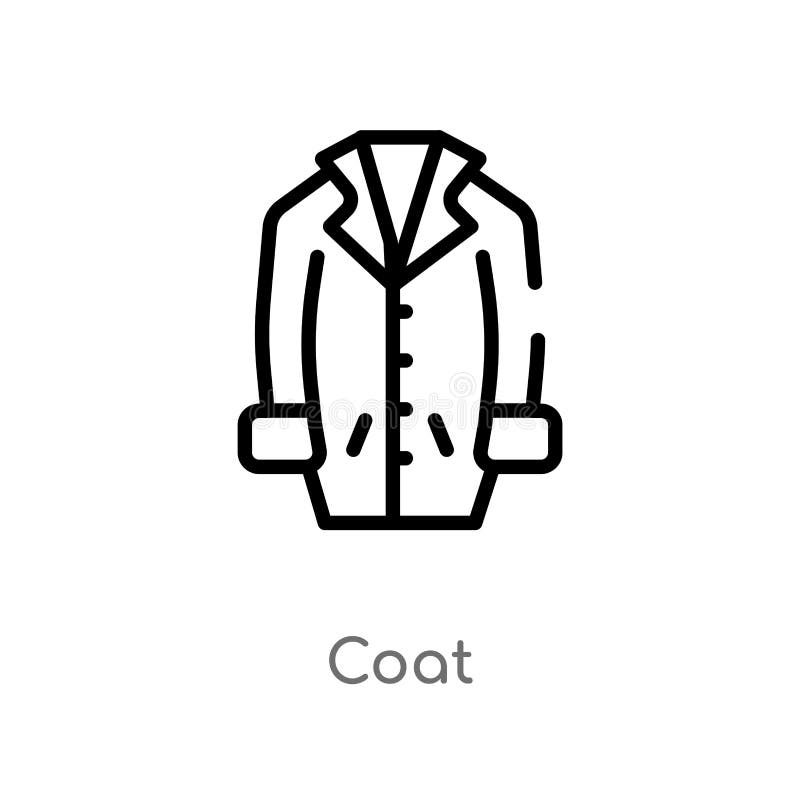 Outline Lab Coat Vector Icon. Isolated Black Simple Line Element ...