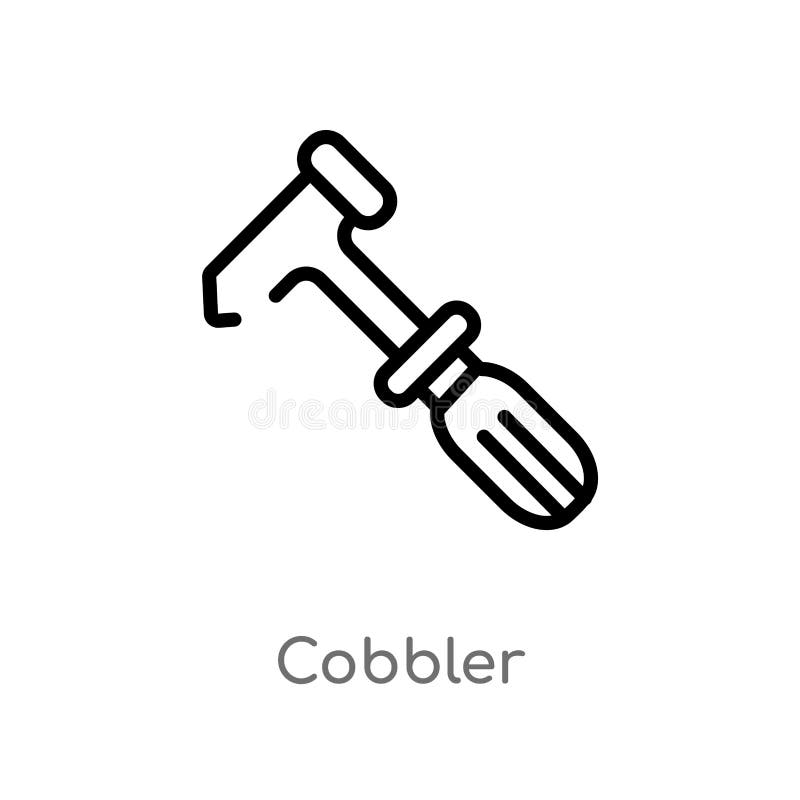 Outline Cobbler Vector Icon. Isolated Black Simple Line Element ...