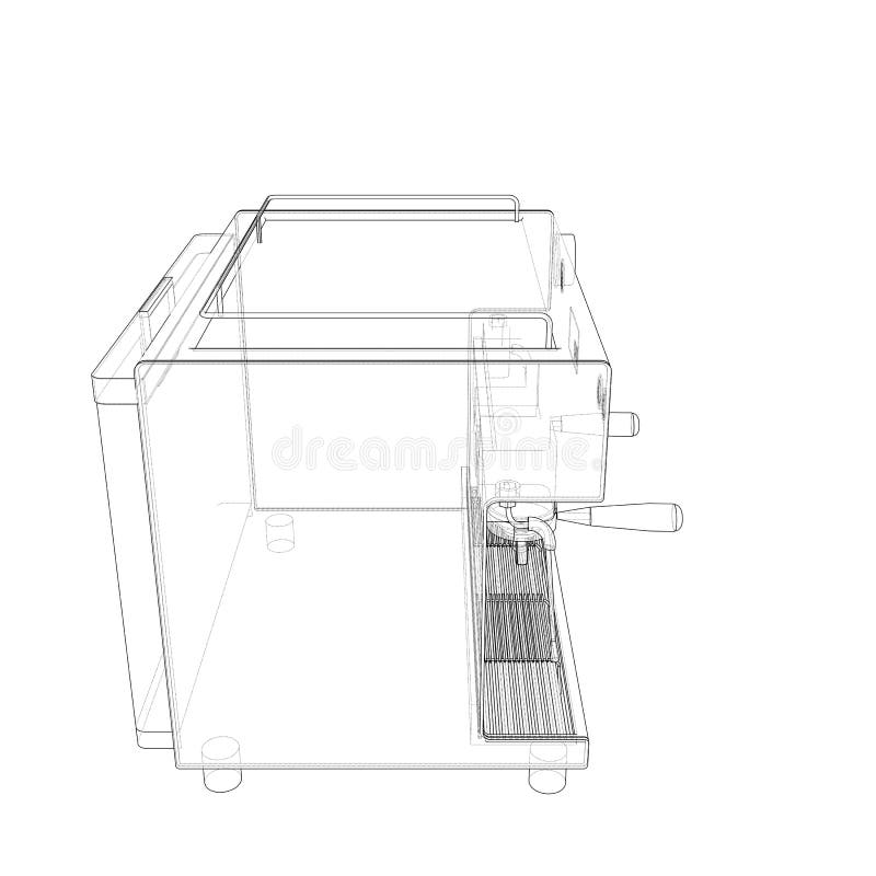 Outline coffee machine stock illustration. Illustration of appliance ...