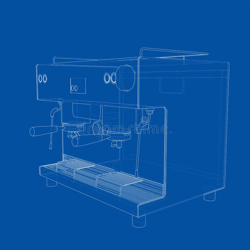 Outline coffee machine stock illustration. Illustration of concept ...