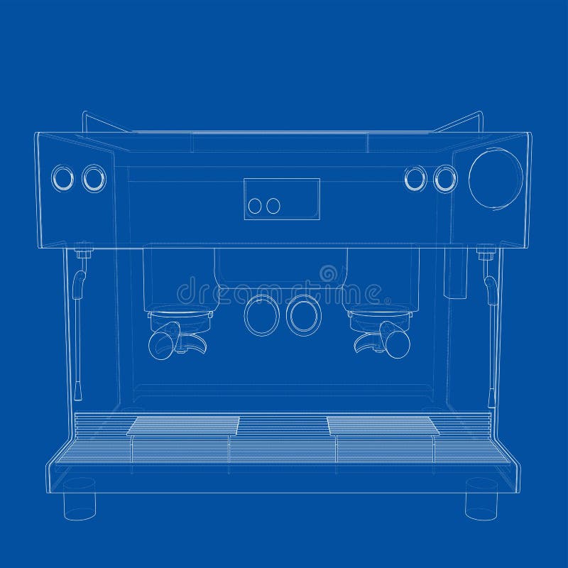 Outline Coffee Machine. Vector Stock Vector - Illustration of latte ...
