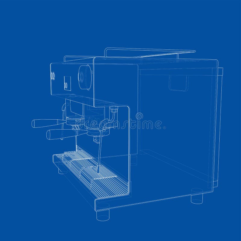 Outline Coffee Machine. Vector Stock Vector - Illustration of ...