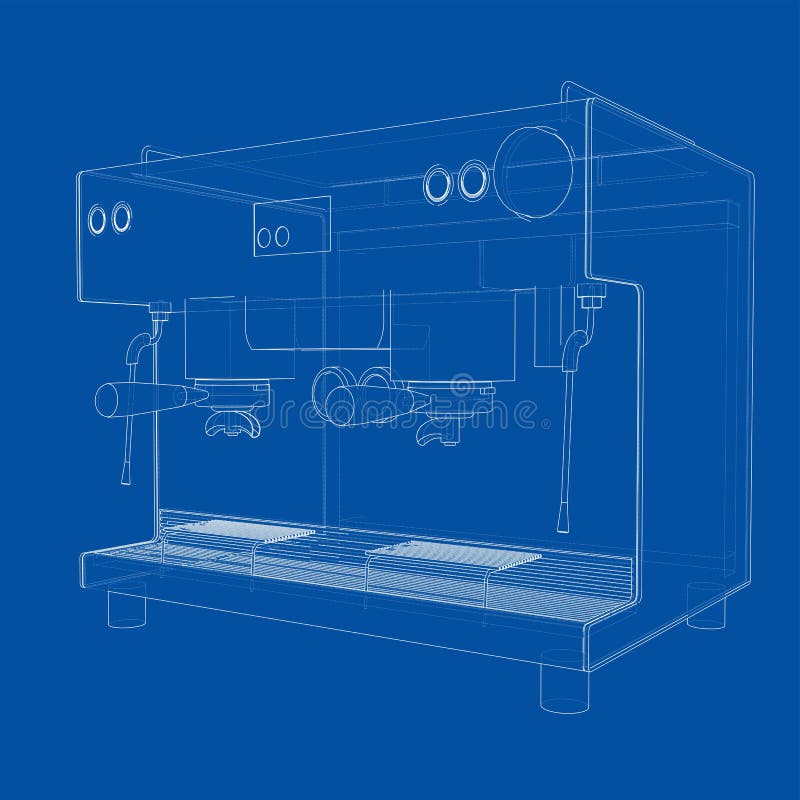 Outline Coffee Machine. Vector Stock Vector - Illustration of isolated ...