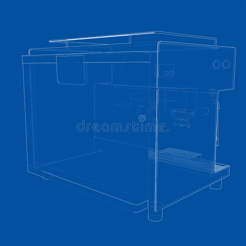 Outline Coffee Machine. Vector Stock Vector - Illustration of appliance ...