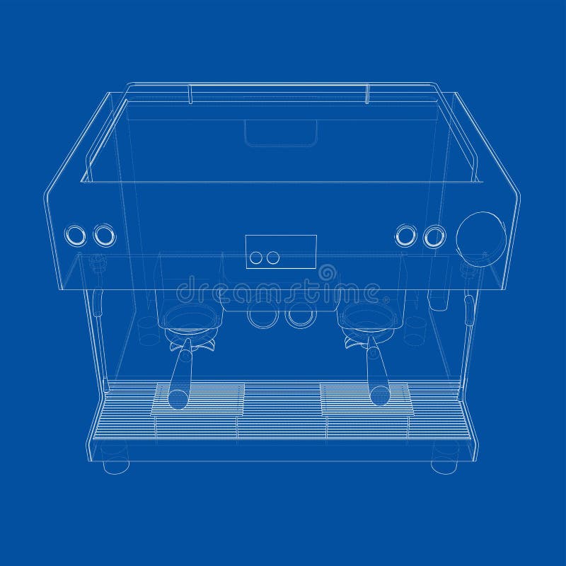 Outline Coffee Machine. Vector Stock Vector - Illustration of espresso ...