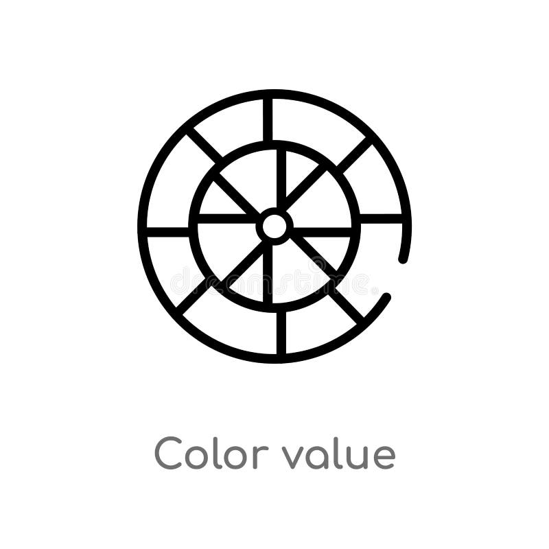 Outline Color Value Vector Icon. Isolated Black Simple Line Element ... Outline Color Value Vector Icon. Isolated Black Simple Line Element ...