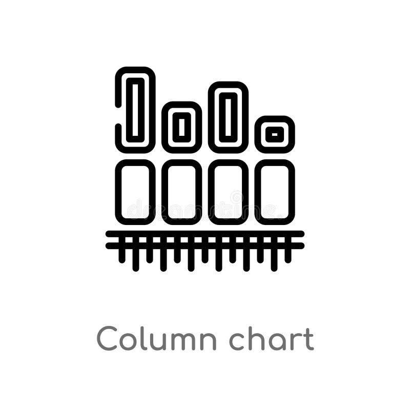 Outline Column Chart Vector Icon. Isolated Black Simple Line Element ...