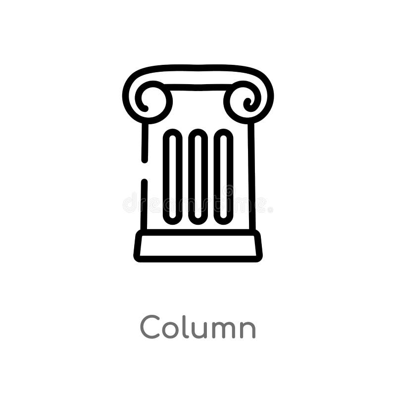 Outline Column Vector Icon. Isolated Black Simple Line Element ...