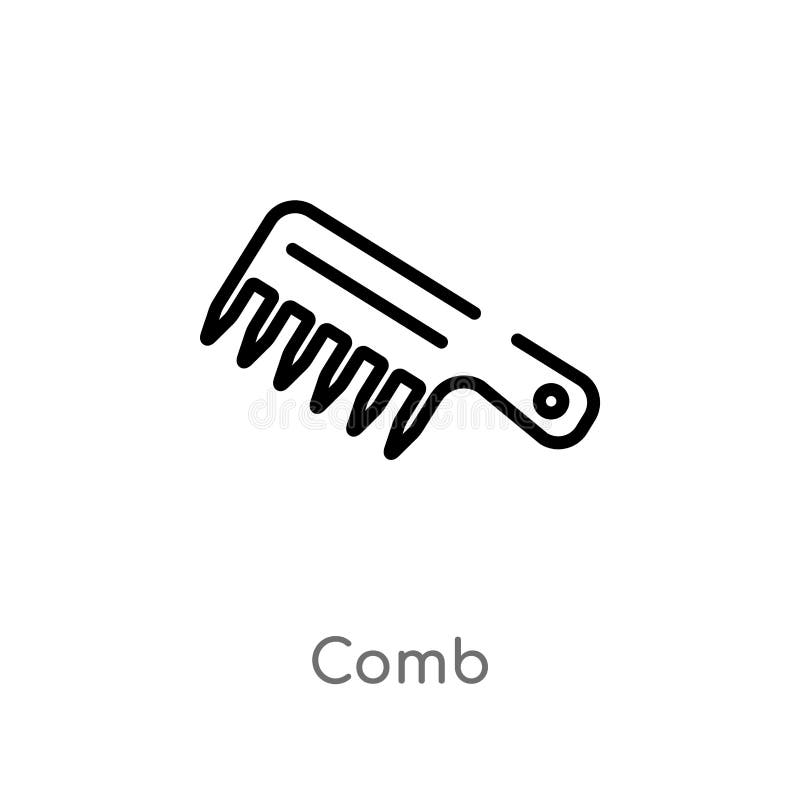 Outline One Comb Vector Icon. Isolated Black Simple Line Element ...