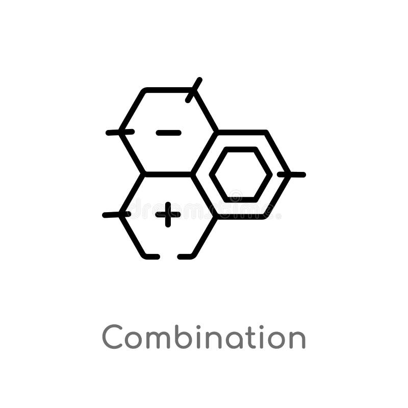 Outline Combination Vector Icon. Isolated Black Simple Line Element ...