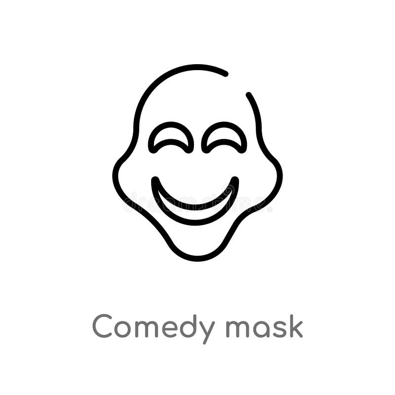 Outline Comedy Mask Vector Icon. Isolated Black Simple Line Element ...