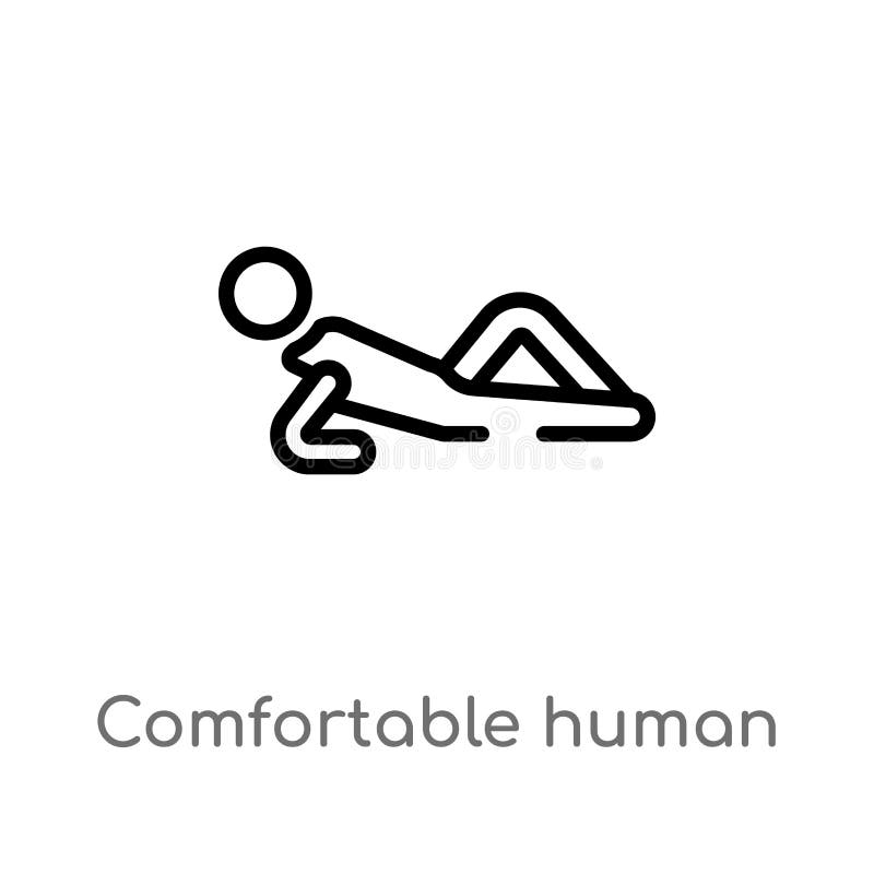 Outline Comfortable Human Vector Icon. Isolated Black Simple Line ...