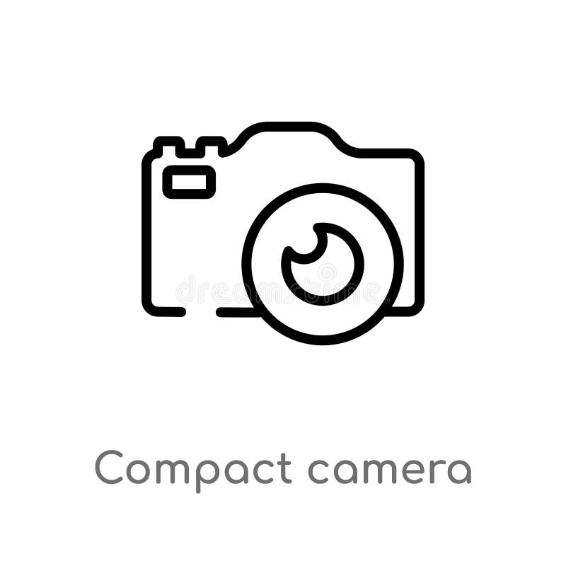 Outline Compact Camera Vector Icon. Isolated Black Simple Line Element ...