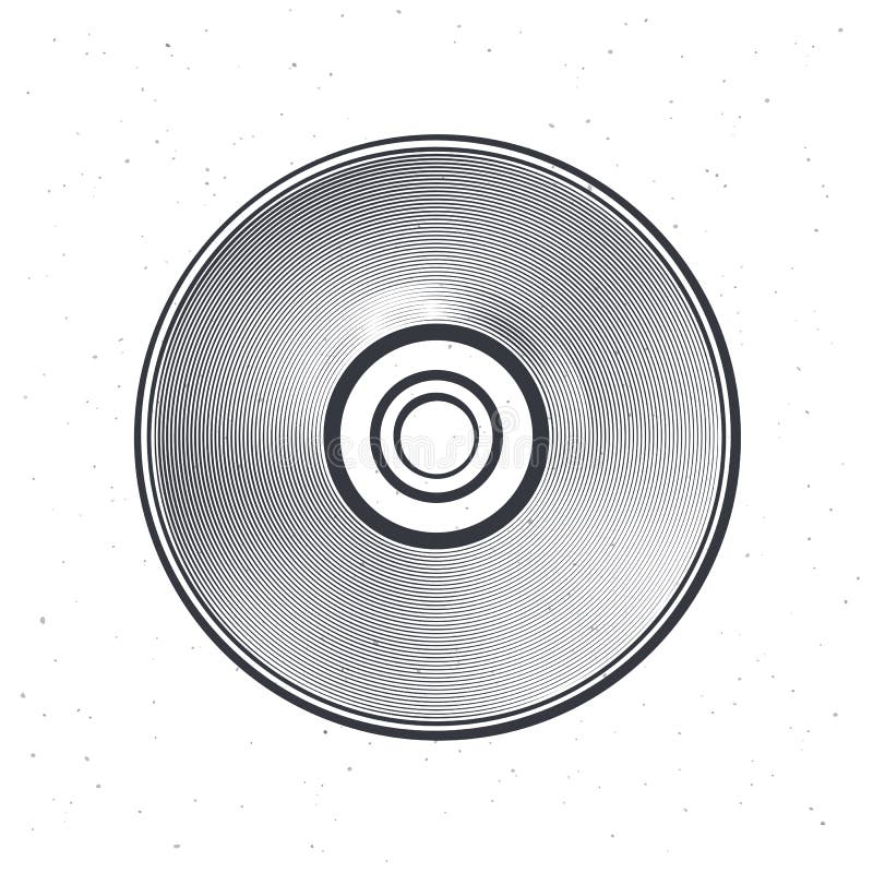 Outline of Compact Disc. Vector Illustration. Optical Laser Disk ...